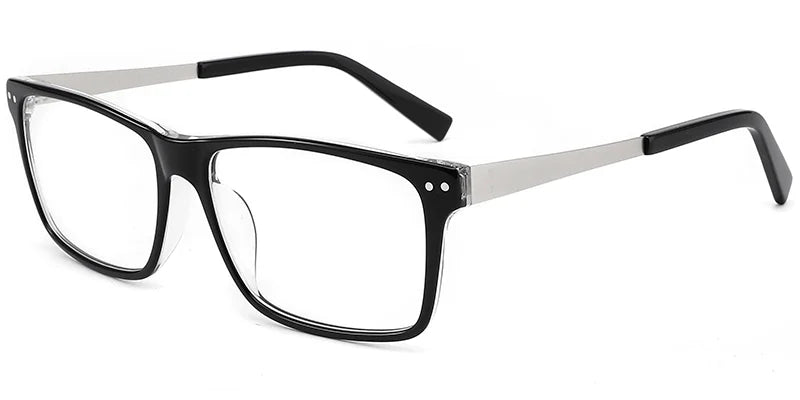 Ricky Rectangle Frame EC2347 Black Silver – Eyewearcraft.com